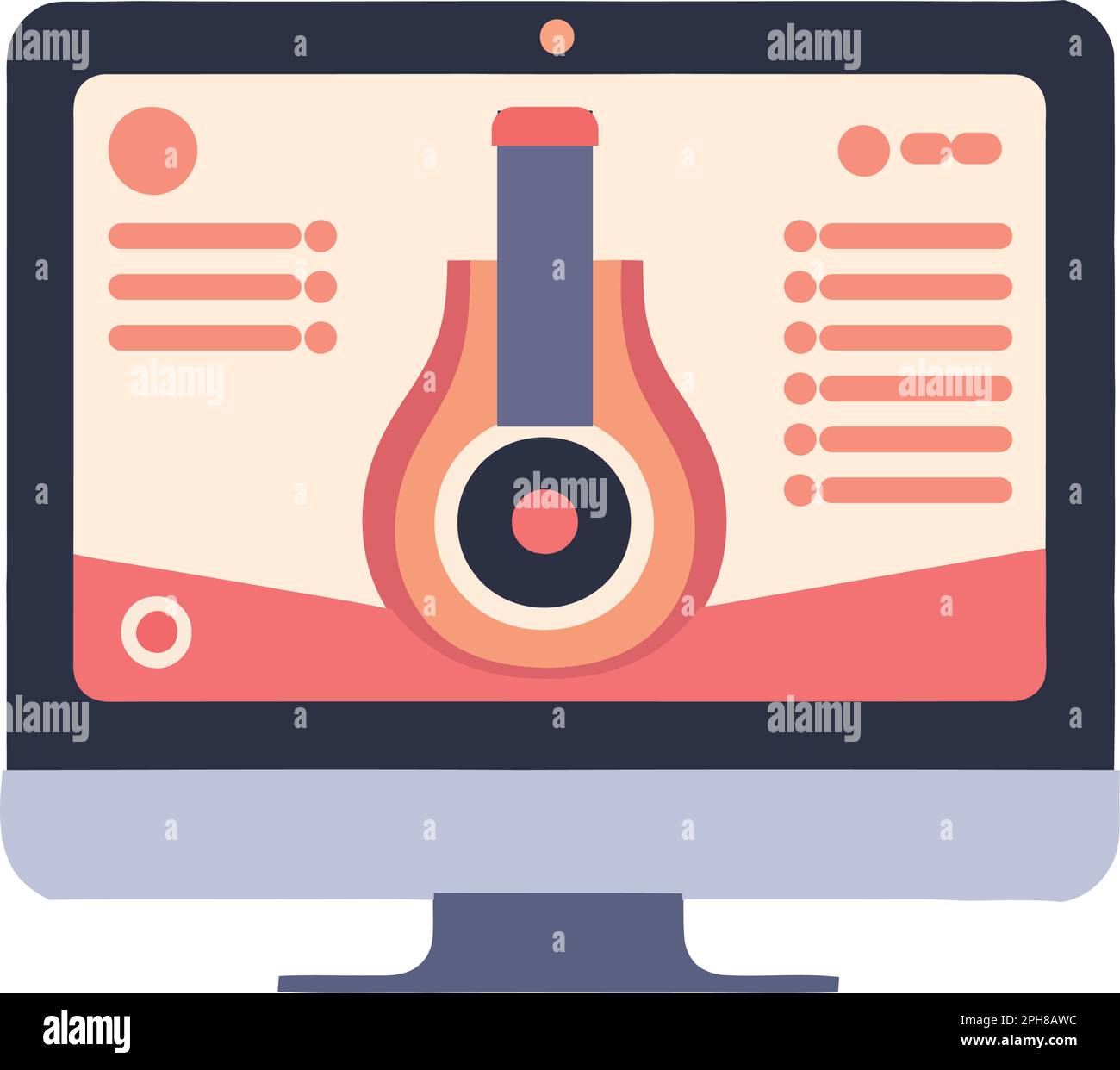 Flat illustration monitor music Stock Vector Images - Alamy