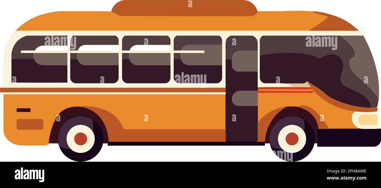 orange bus illustration Stock Vector Image & Art - Alamy