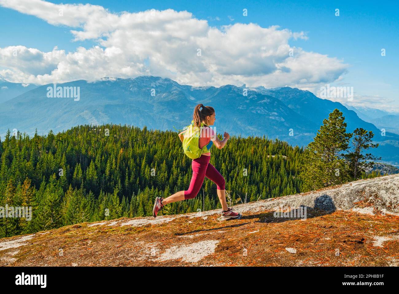 Running trail runner. Sport and fitness runner woman running cross ...