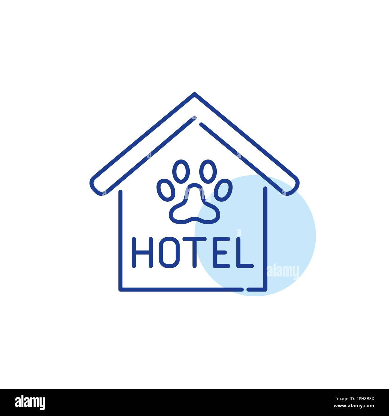 Pet hotel. Boarding and daycare services. Pixel perfect, editable ...