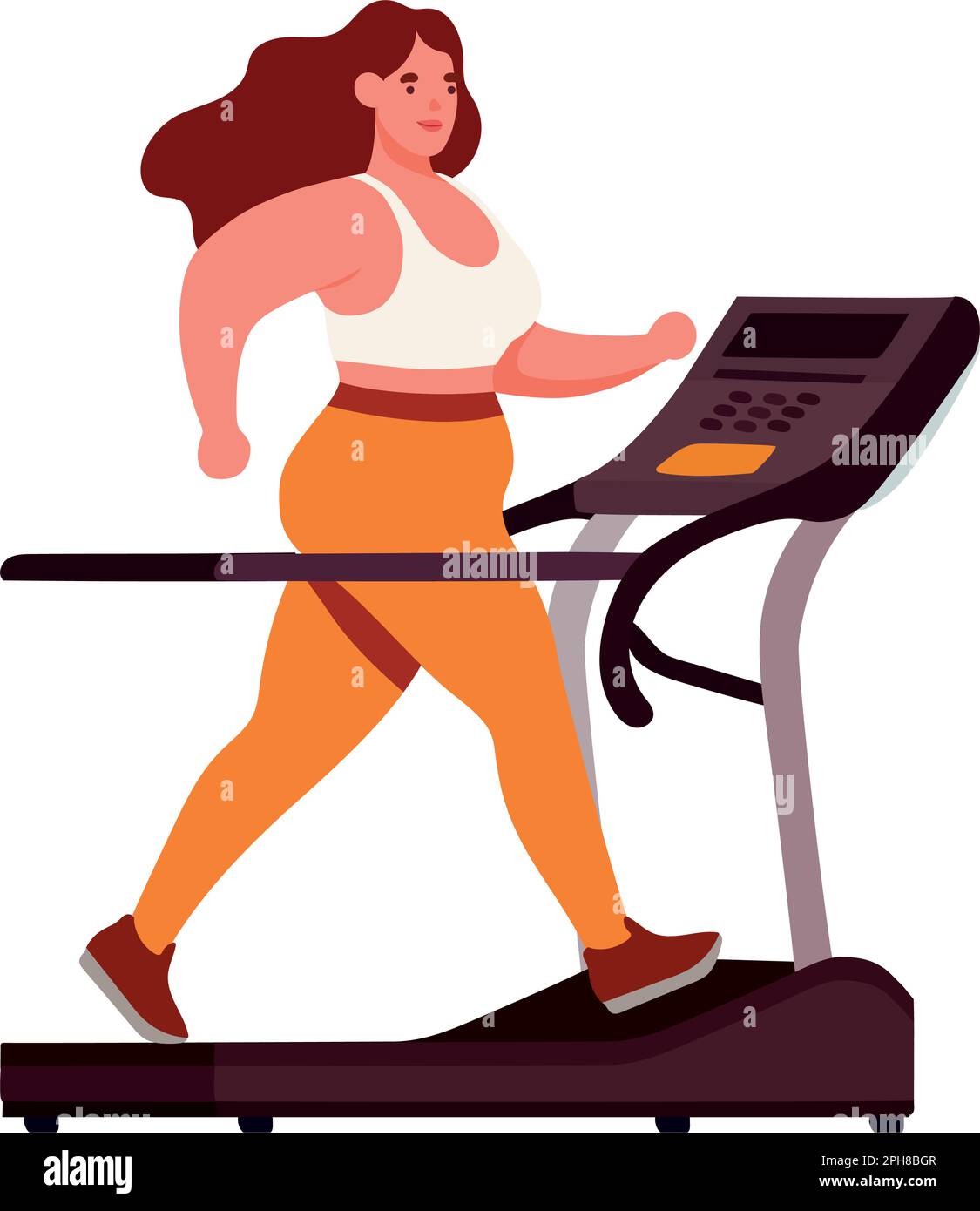 strong woman in walking machine Stock Vector Image & Art - Alamy