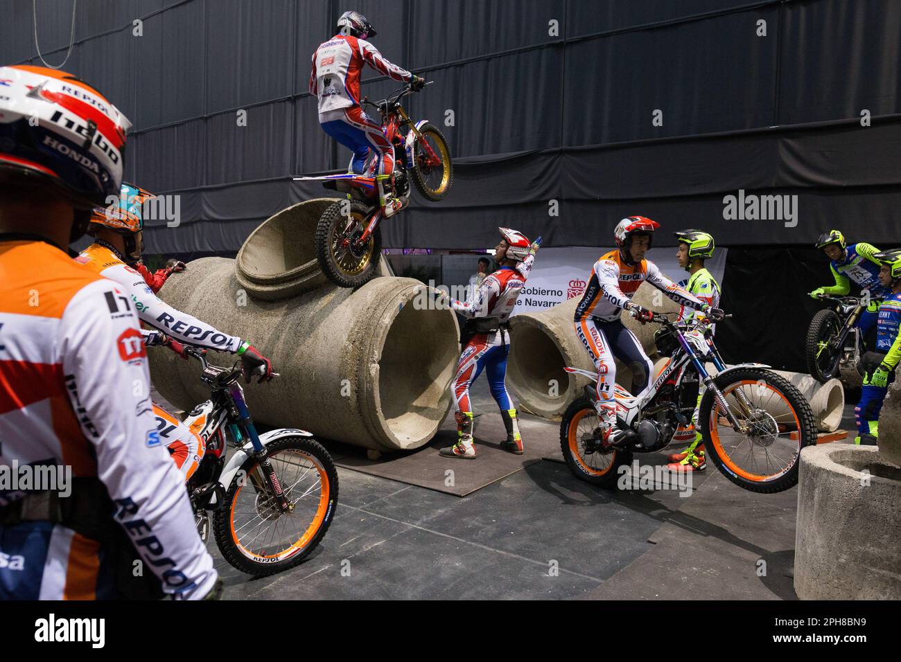 Pamplona, Spain. 25th Mar, 2023. The X-Trial riders practice in the ...