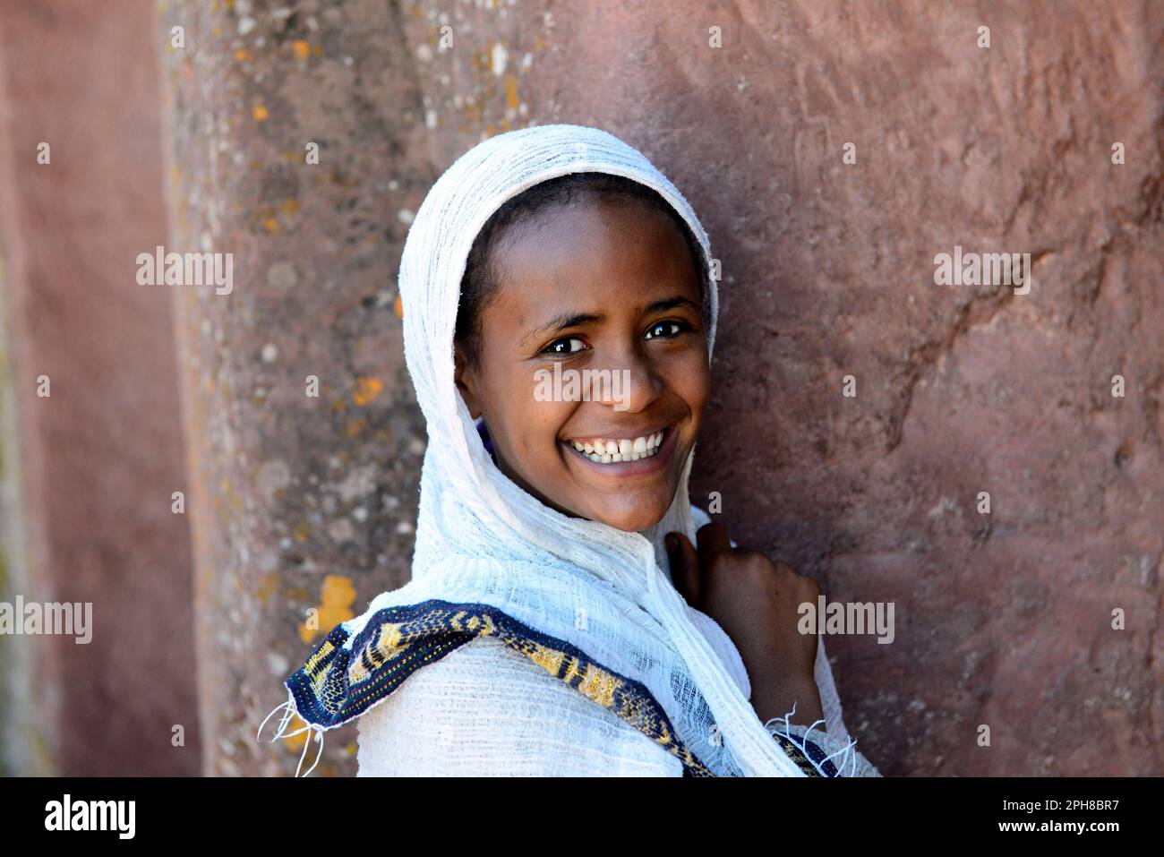 Young Ethiopian pilgrims visiting the rock-hewn monolithic churches of ...