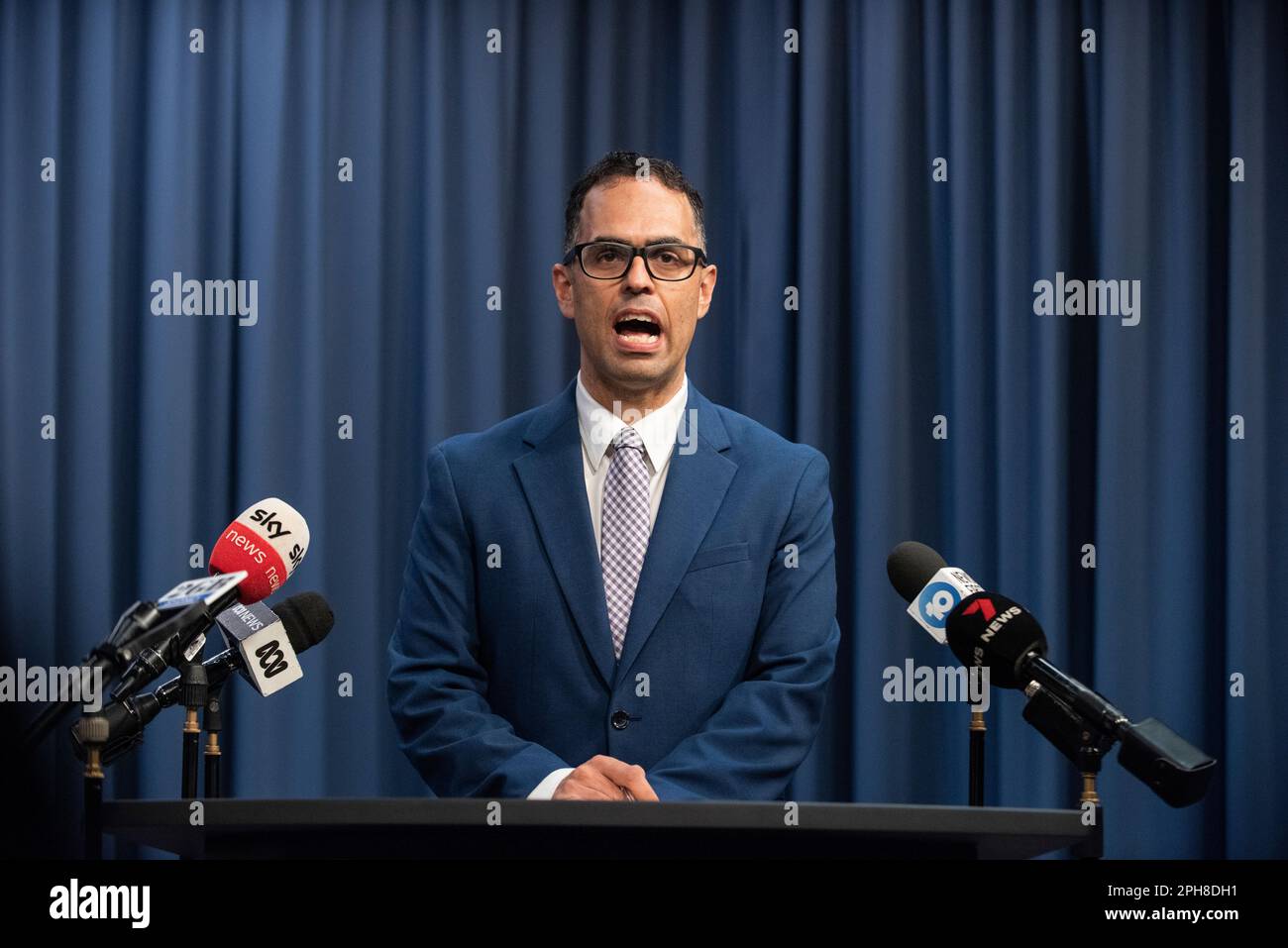 NSW Labor MP Daniel Mookhey speaks to media during a press conference ...