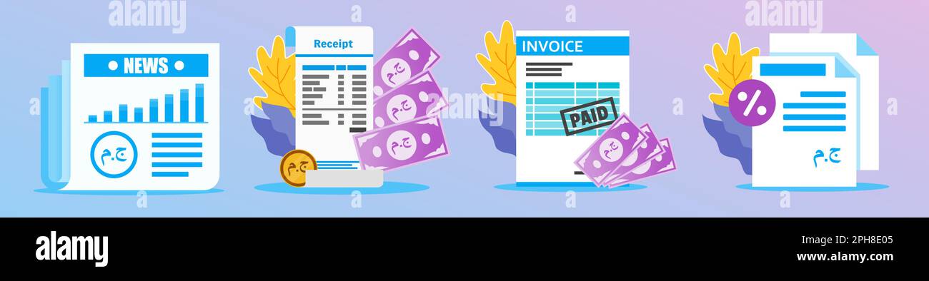 Brazilian Real Receipt and Documents Illustration Stock Vector Image ...