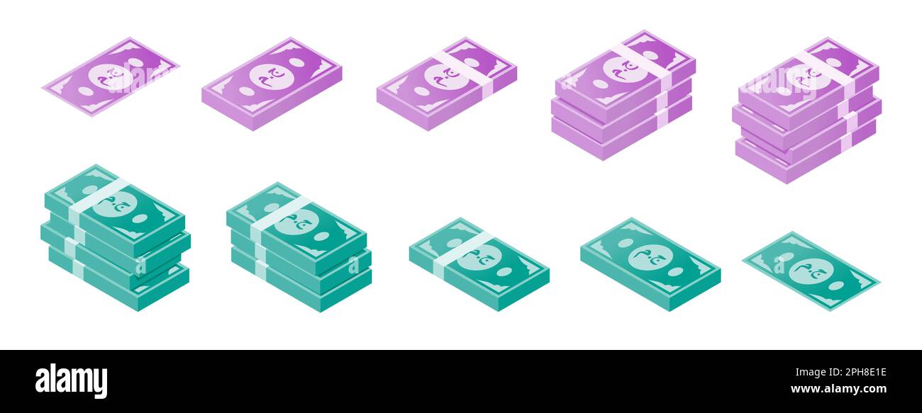 Brazilian Real Banknote Isometric Icon Set Stock Vector Image & Art - Alamy