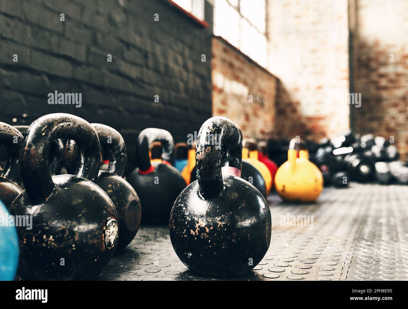 Weights of all sizes. the interior of a health club full of gym ...