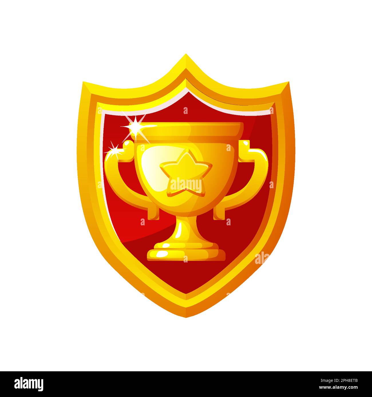 Golden shield award and goblet. Vector icon for games Stock Vector ...