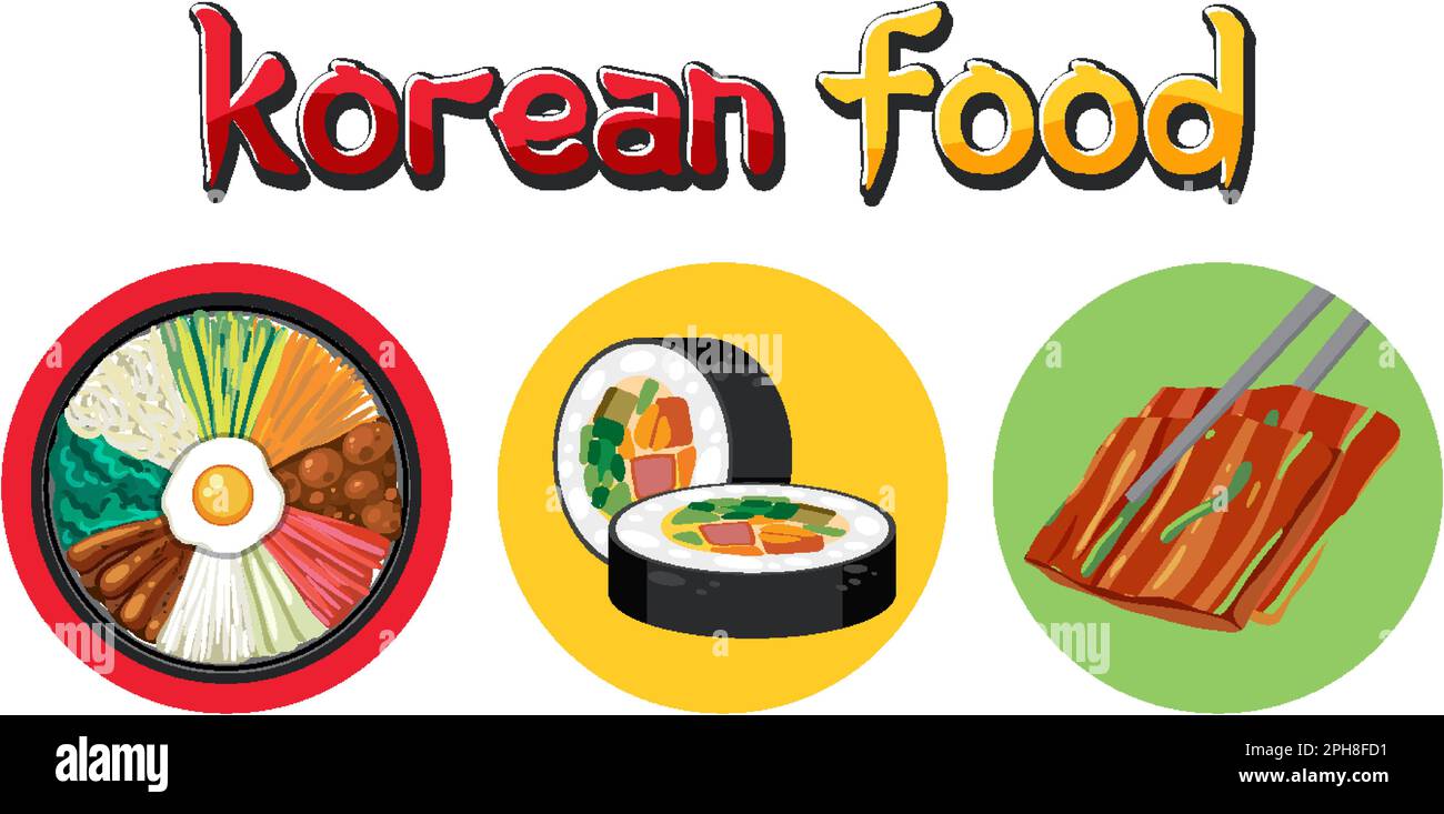 Korean traditional food vector illustration Stock Vector Image & Art ...