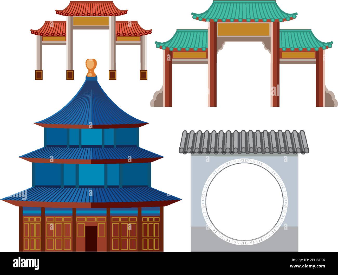 Japanese structures Cut Out Stock Images & Pictures - Alamy