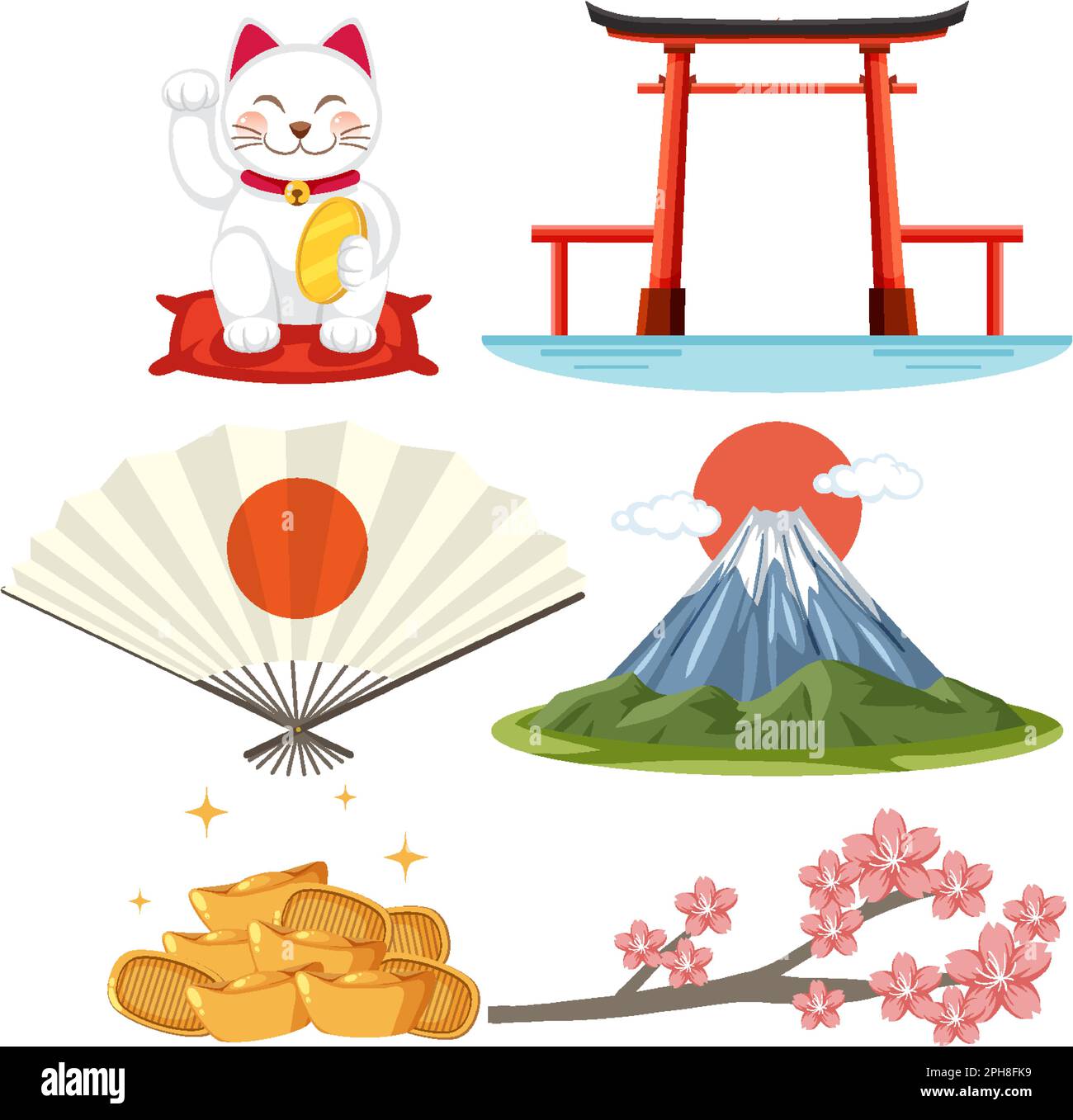 Japanese landscape clip art Cut Out Stock Images & Pictures - Alamy