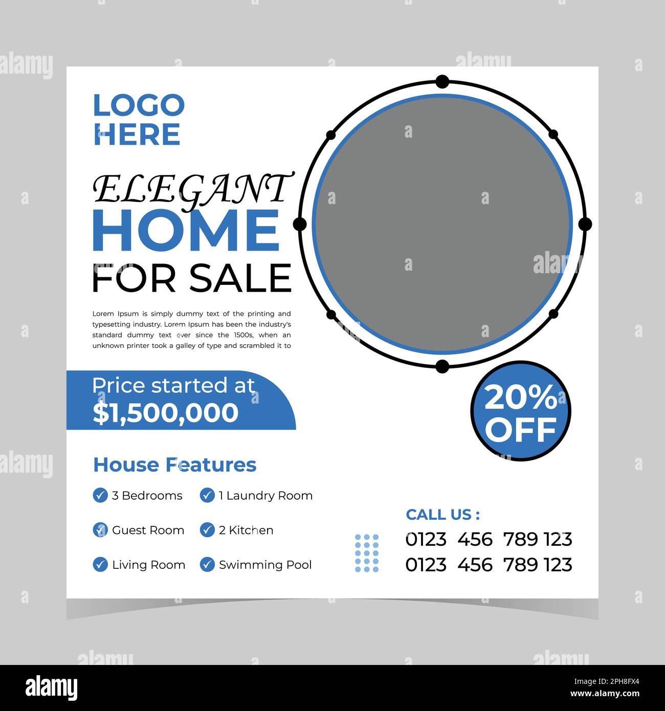 Real Estate House Property Social Media Post Banner Template Stock ...