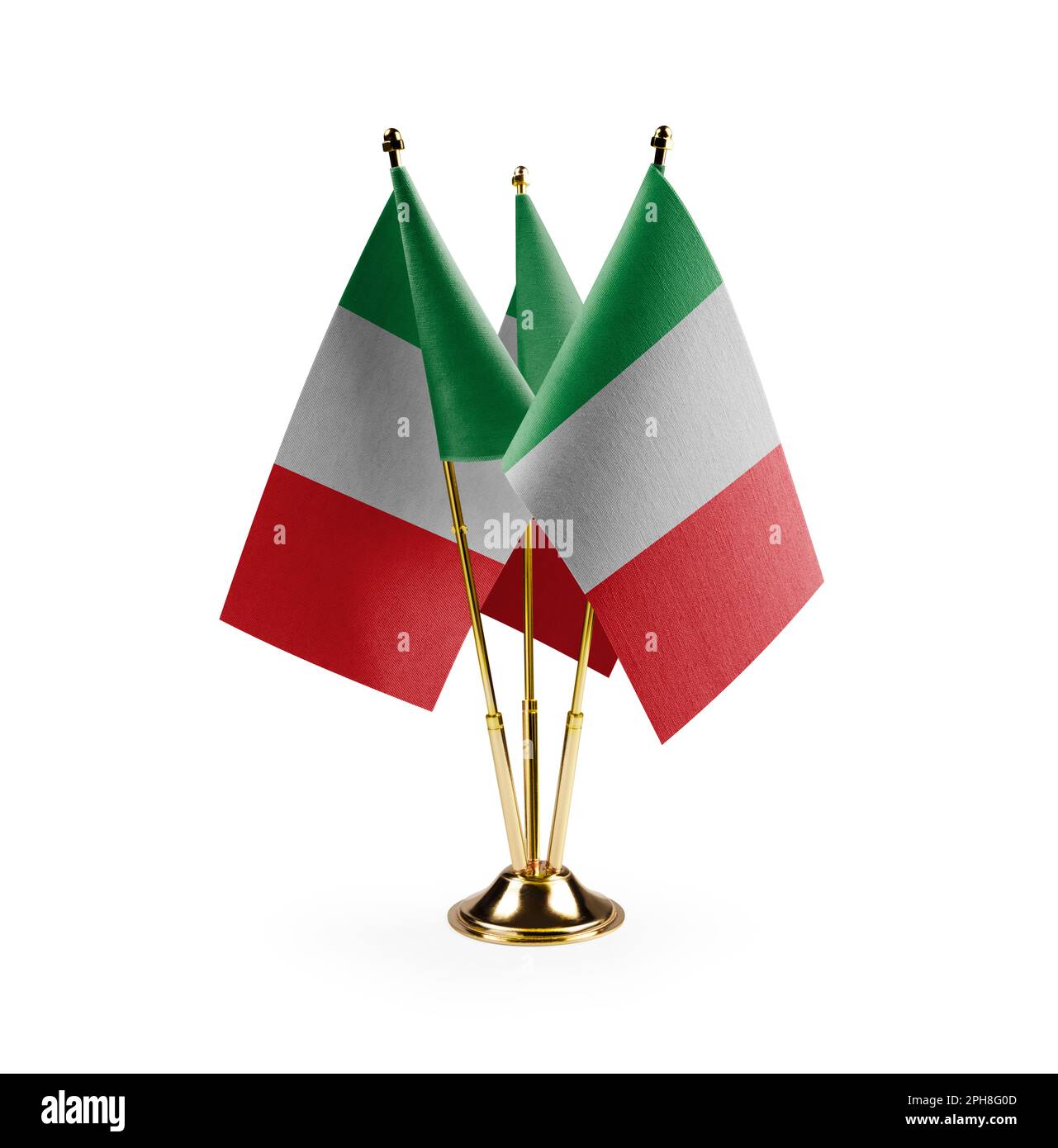 Small national flags of the Italy on a white background Stock Photo - Alamy