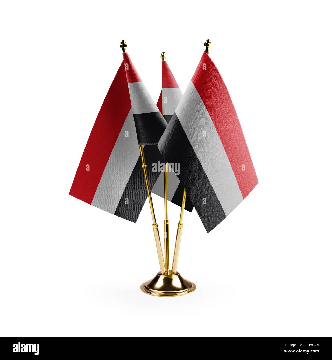 Small national flags of the Yemen on a white background Stock Photo - Alamy