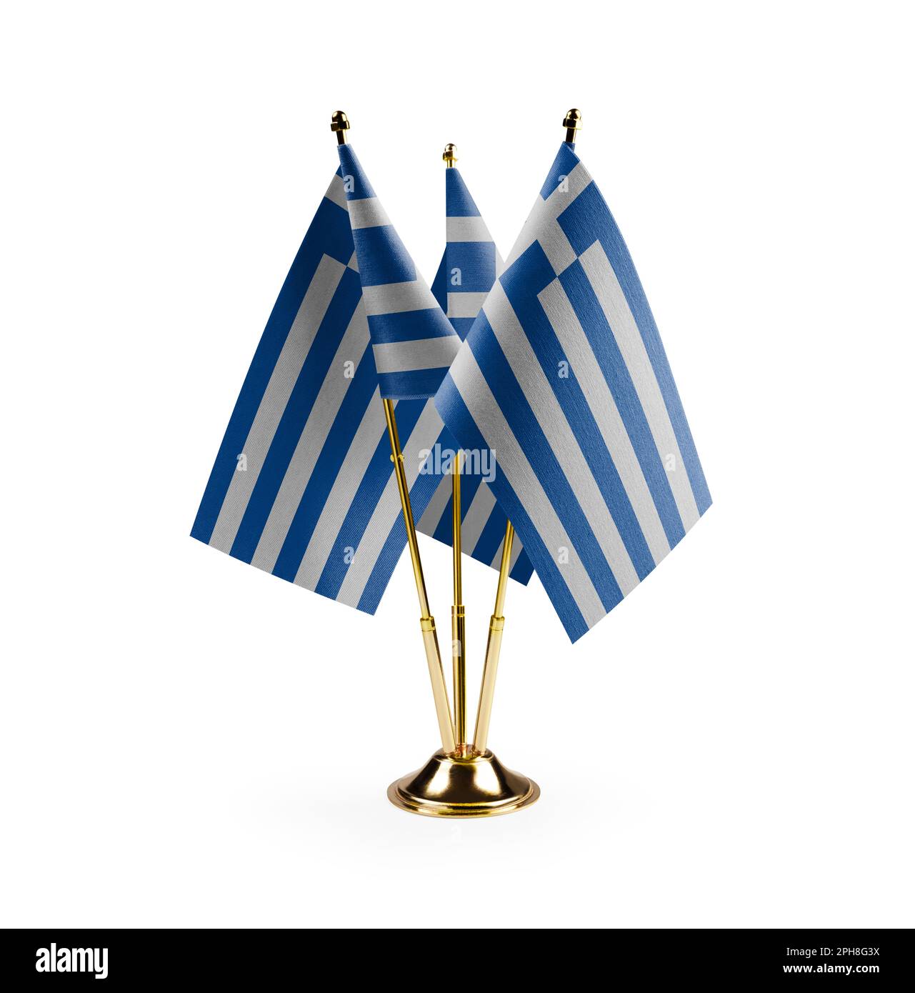 Small national flags of the Greece on a white background Stock Photo ...