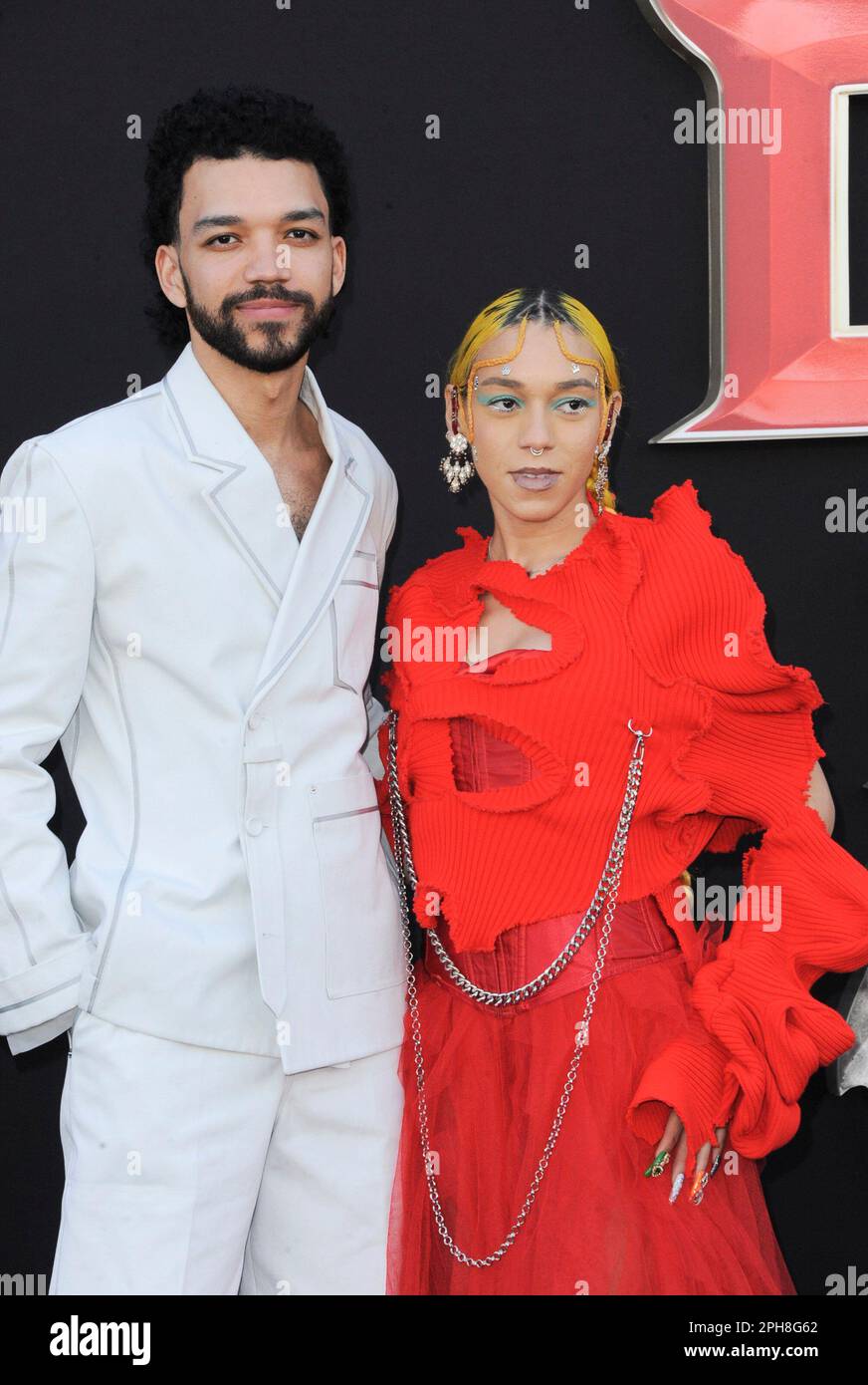 Los Angeles, CA. 26th Mar, 2023. Justice Smith, Cameo Adele at arrivals ...