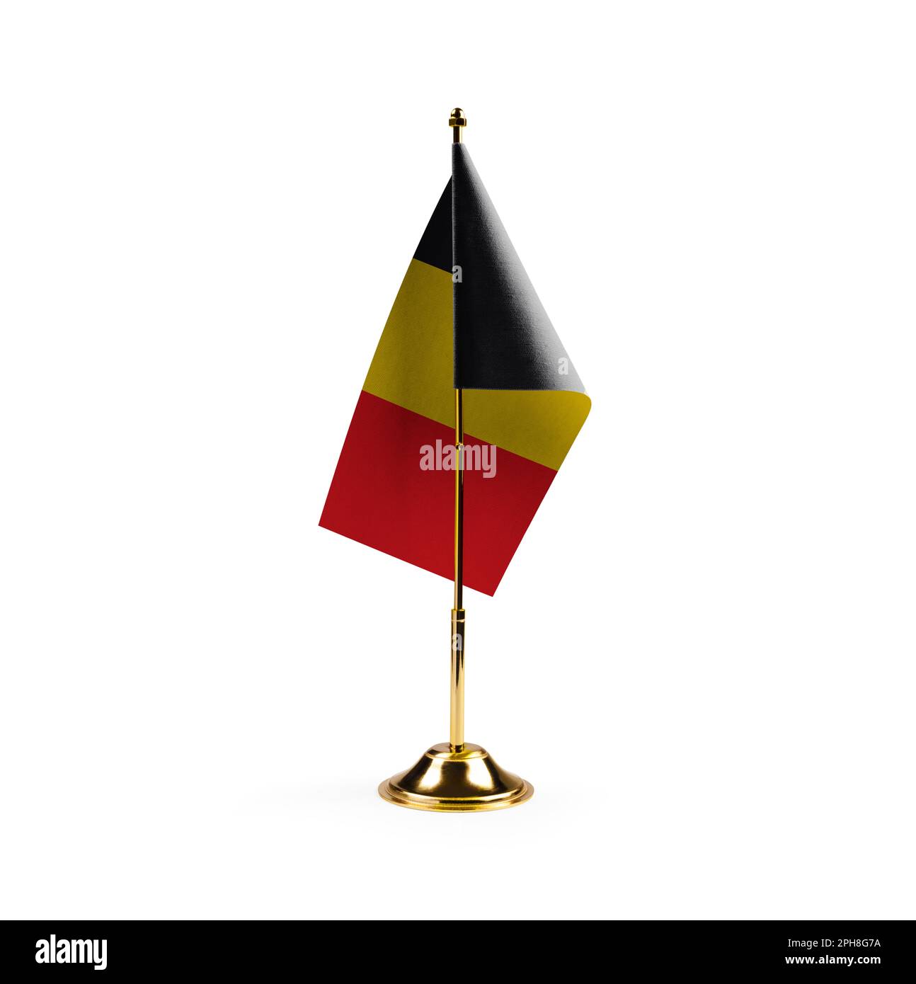 Small national flag of the Belgium on a white background Stock Photo ...