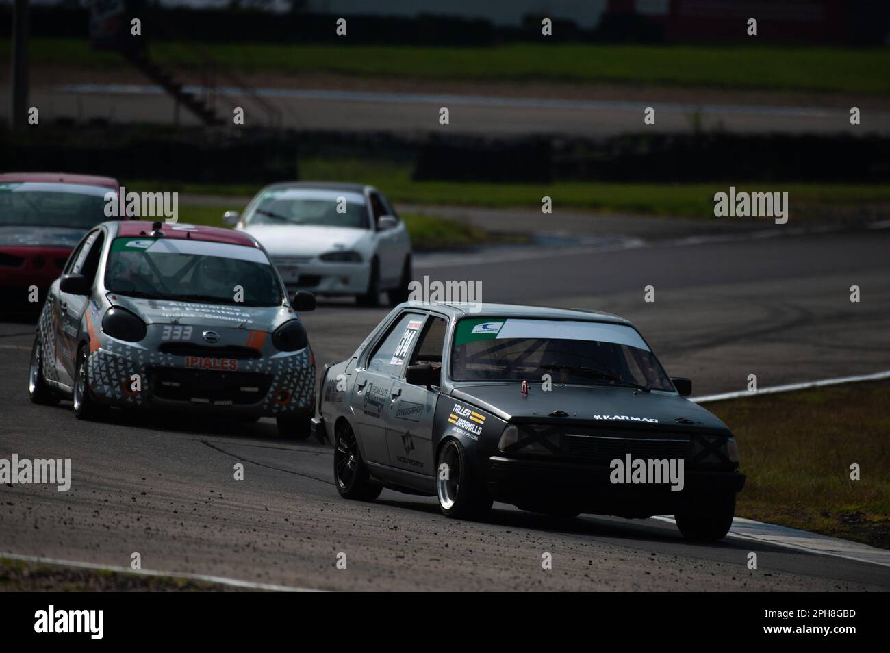 Bogota, Colombia. 26th Mar, 2023. Drivers take part in the starting ...