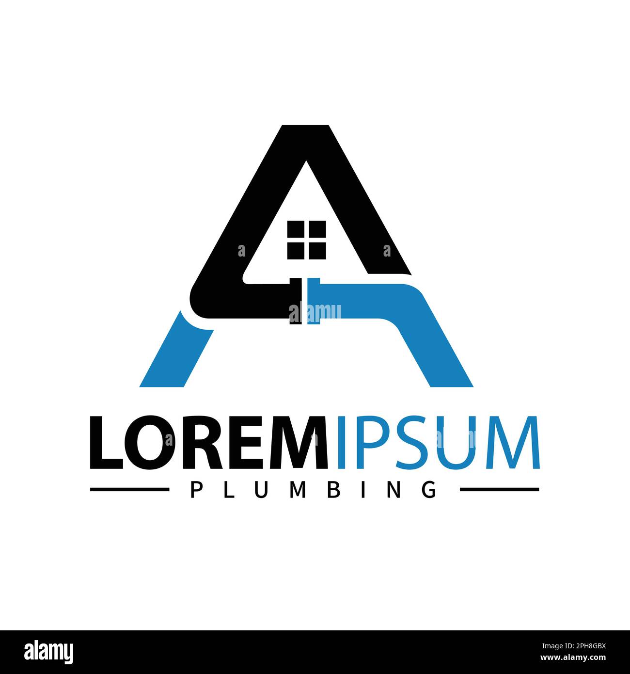 Initial Letter A for Modern Plumbing Drainage, Sanitation Home Repair ...