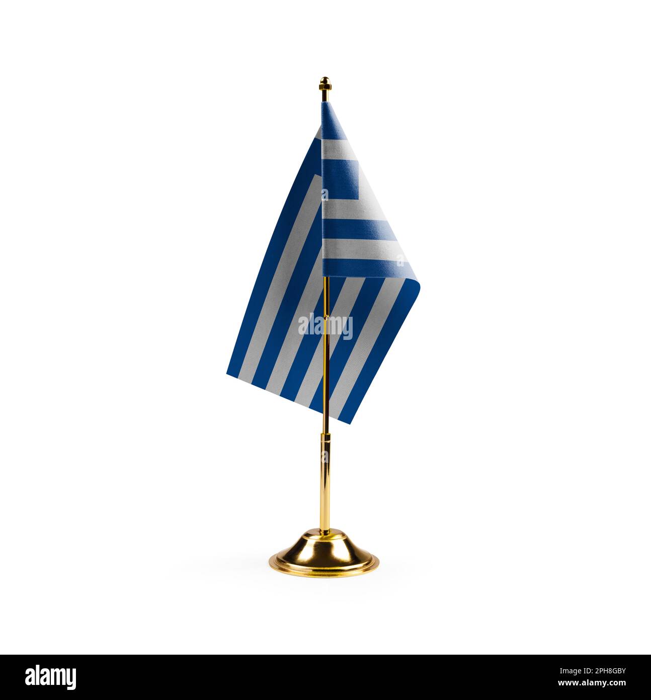 Small national flag of the Greece on a white background Stock Photo - Alamy