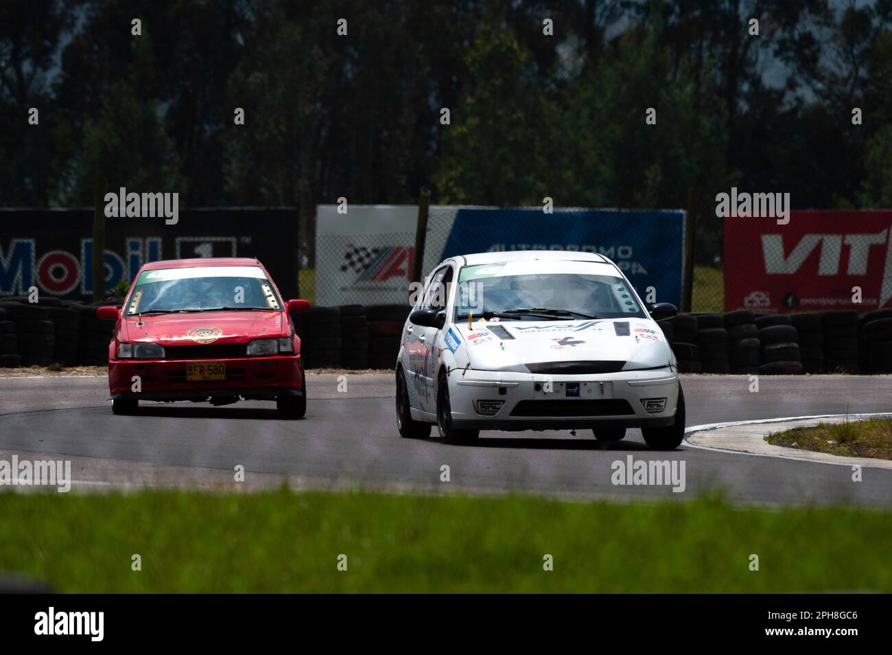 Bogota, Colombia. 26th Mar, 2023. Drivers take part in the starting ...