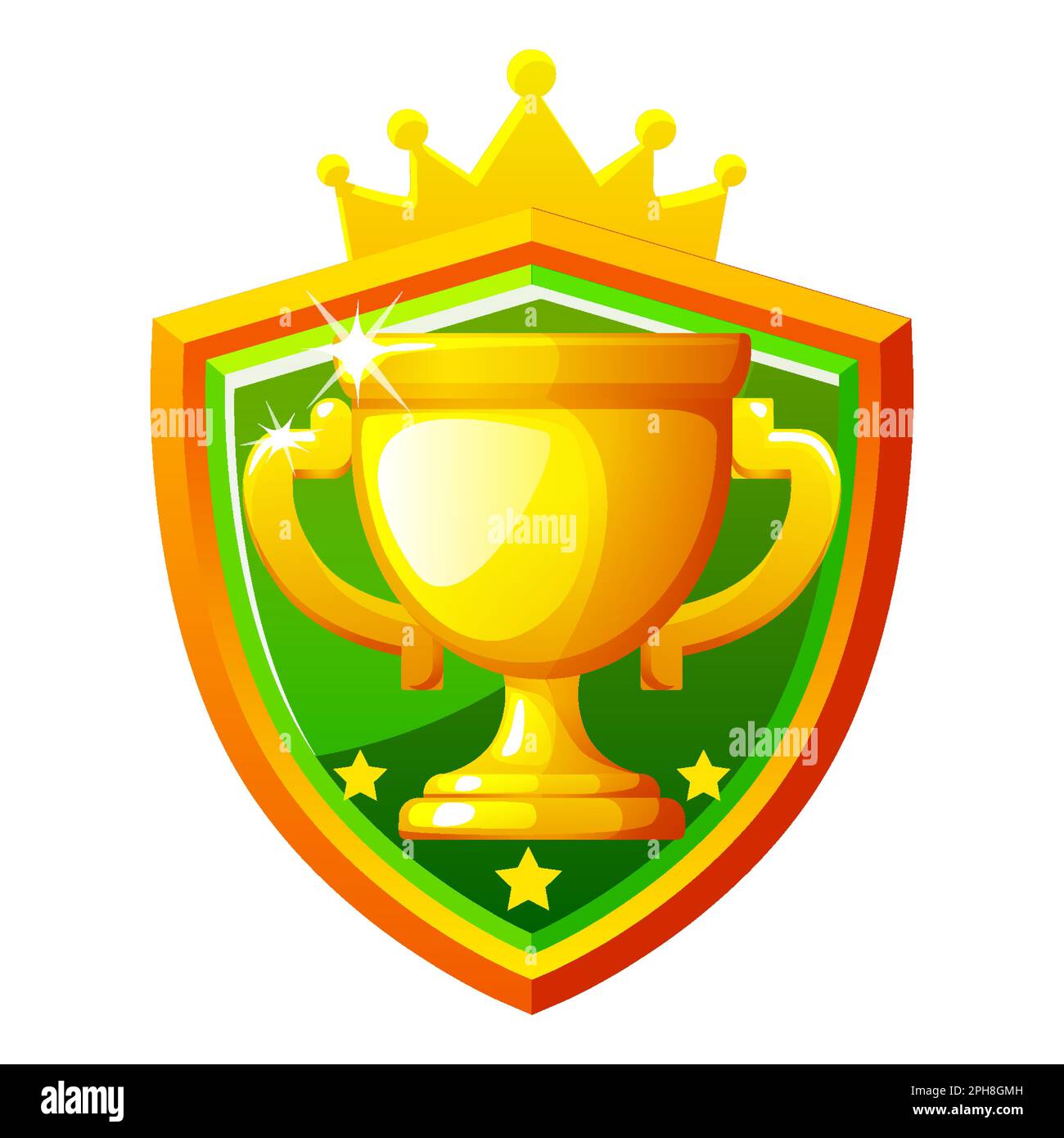 Golden shield award and goblet. Vector icon for games Stock Vector ...