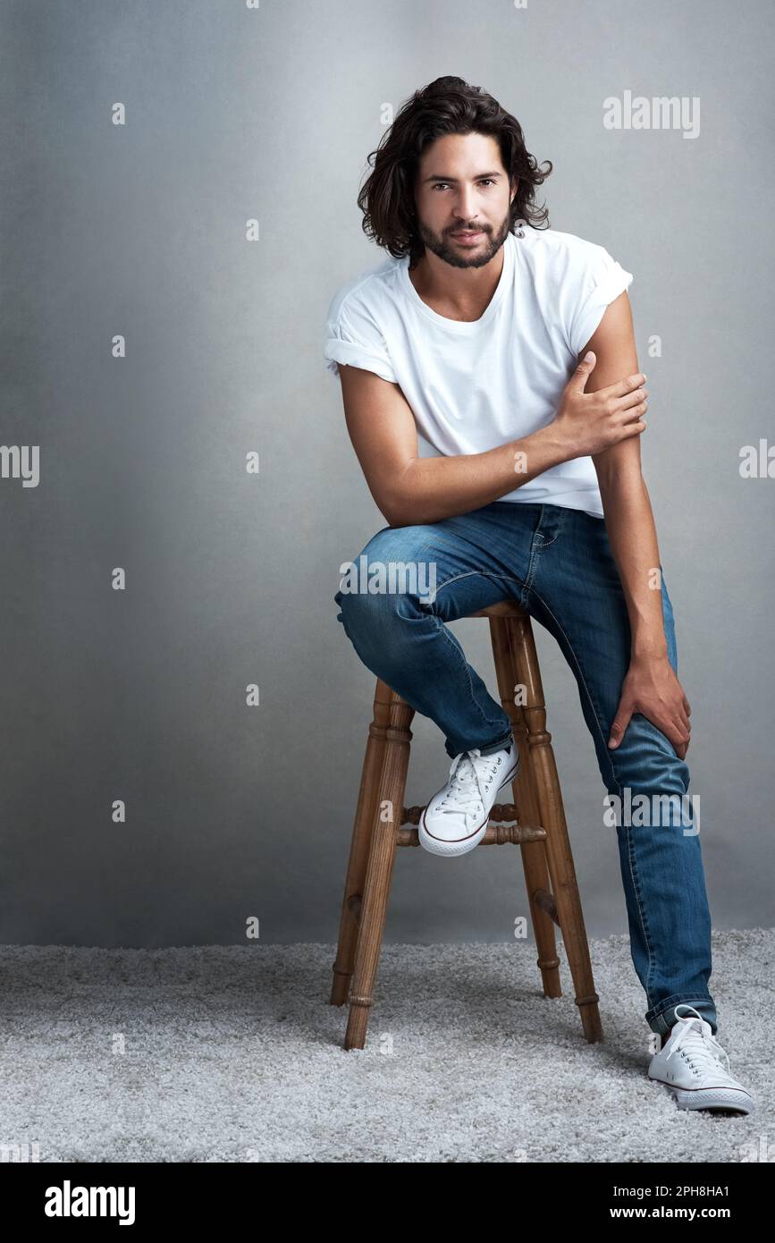 Super handsome and super chilled. Studio shot of a handsome young man ...