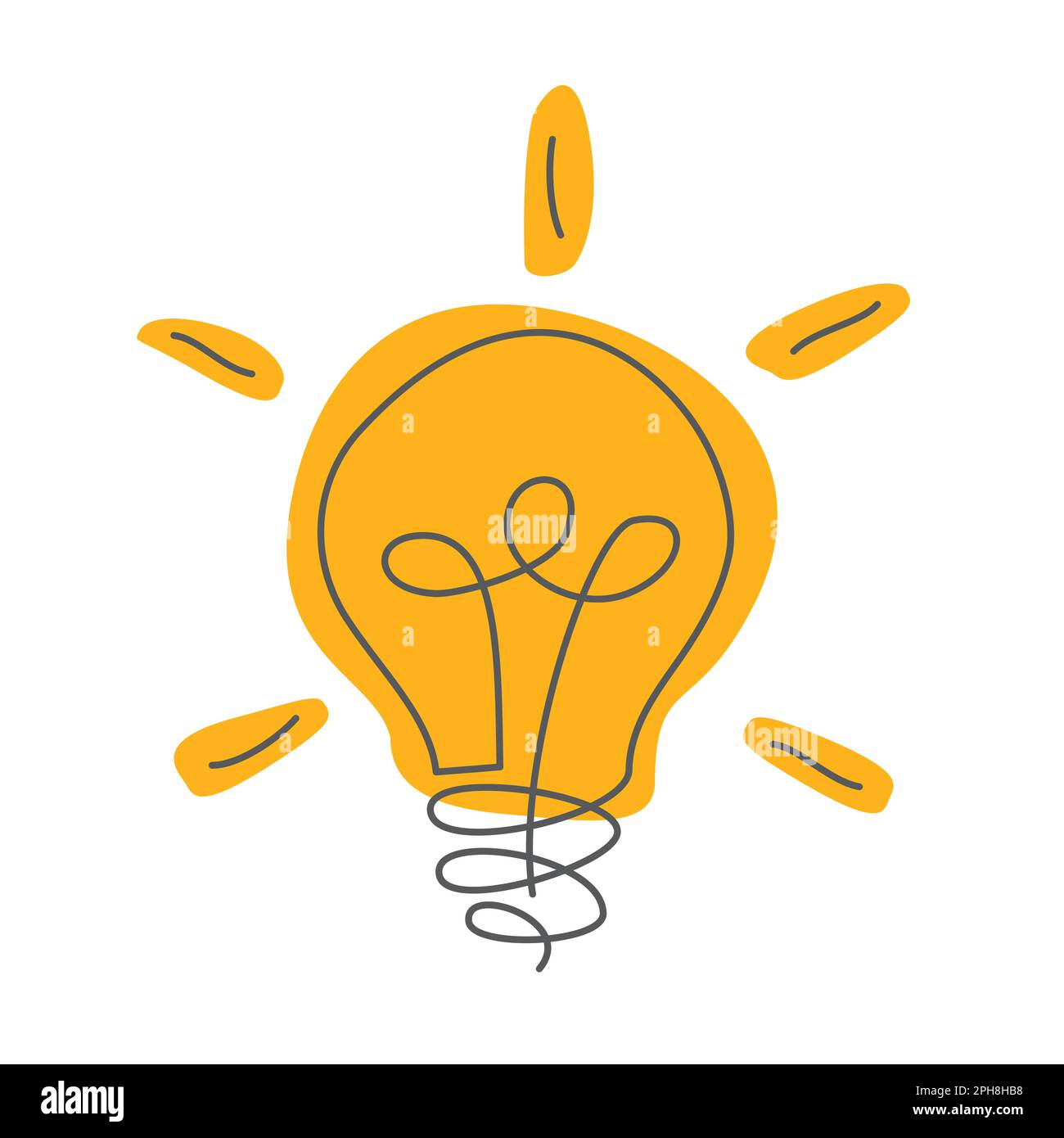 Light bulb One line drawing on white background Stock Vector Image ...