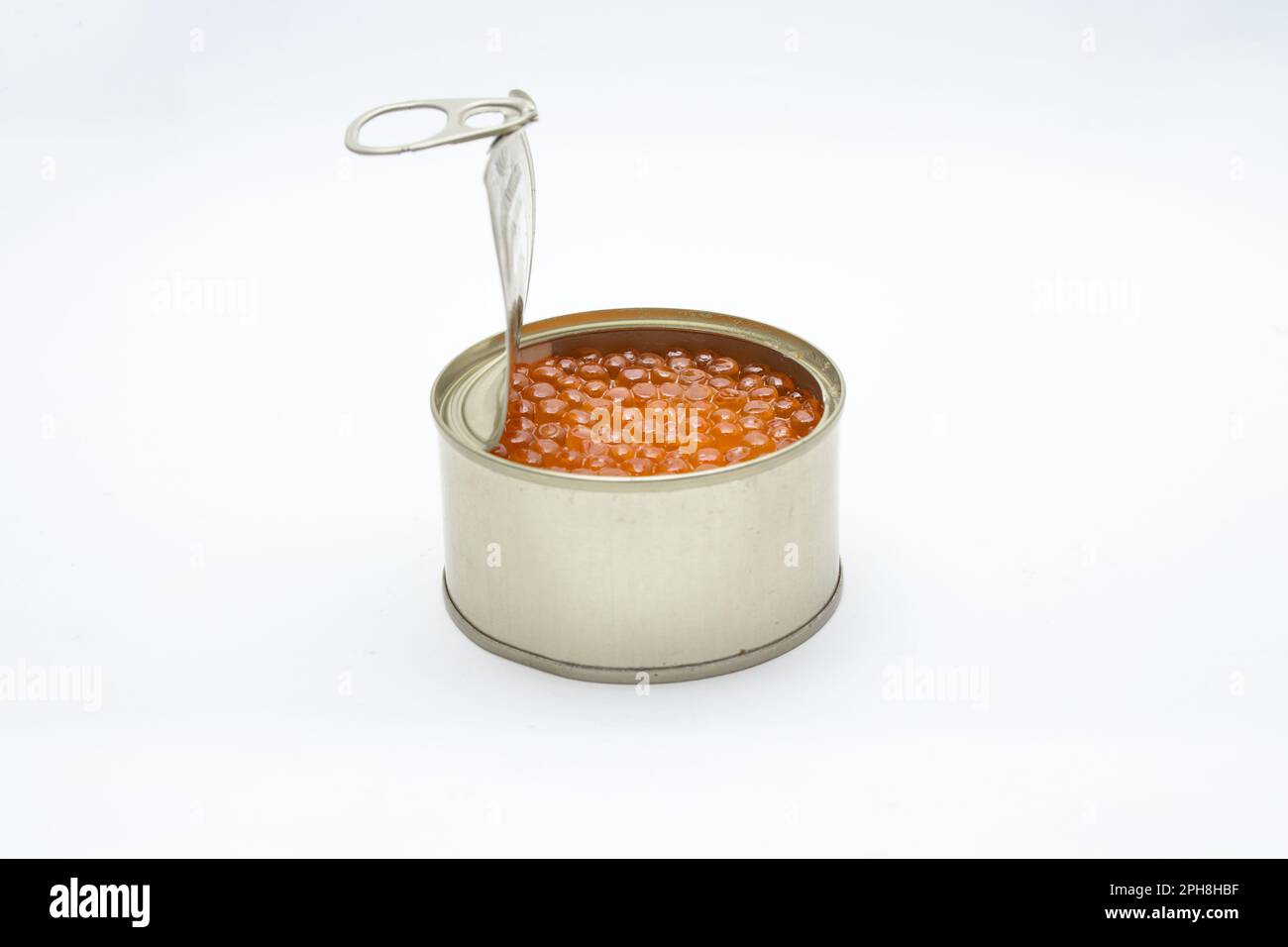 iron can with red caviar on isolated background close up Stock Photo ...