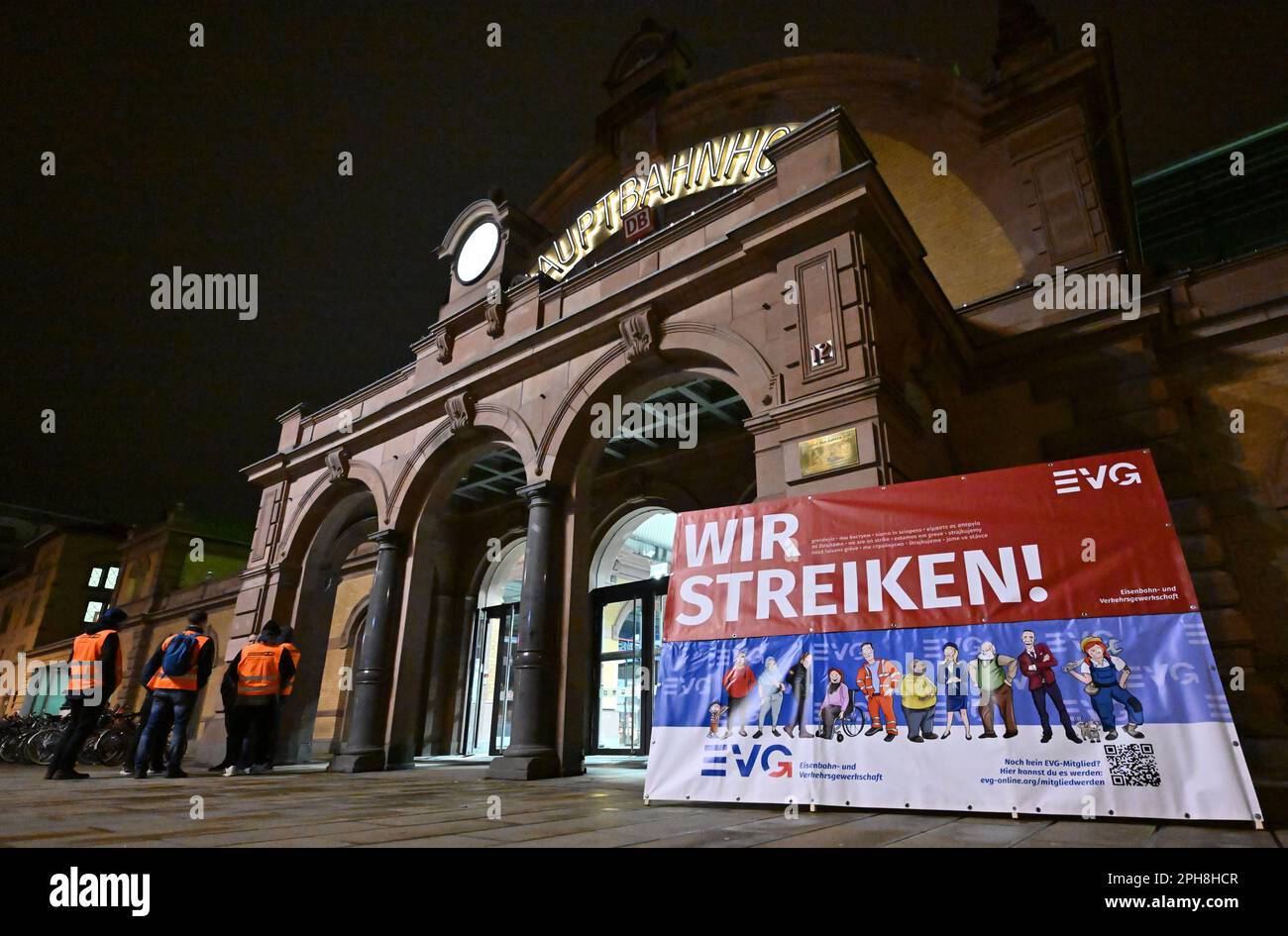 Erfurt, Germany. 27th Mar, 2023. "We are on strike" is written on a ...
