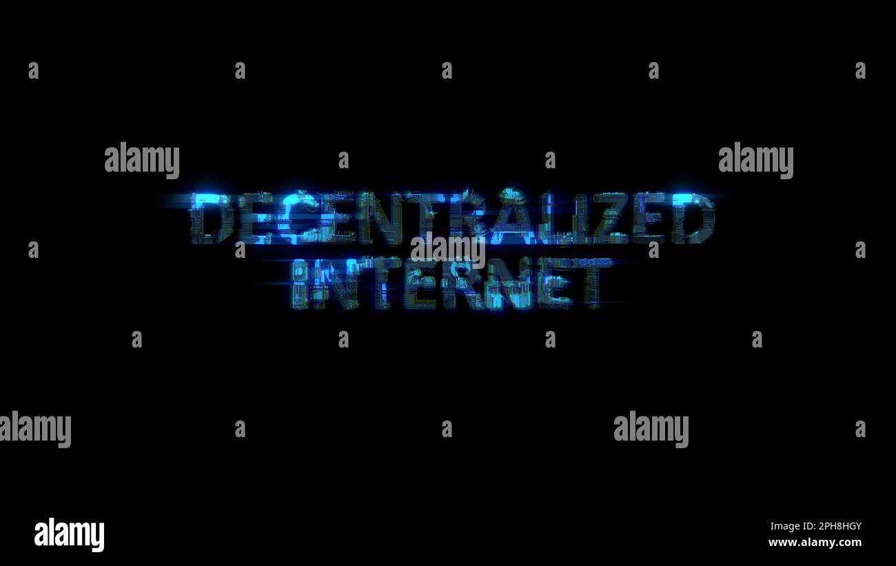 cybernetic electrical light shining text DECENTRALIZED INTERNET in ...