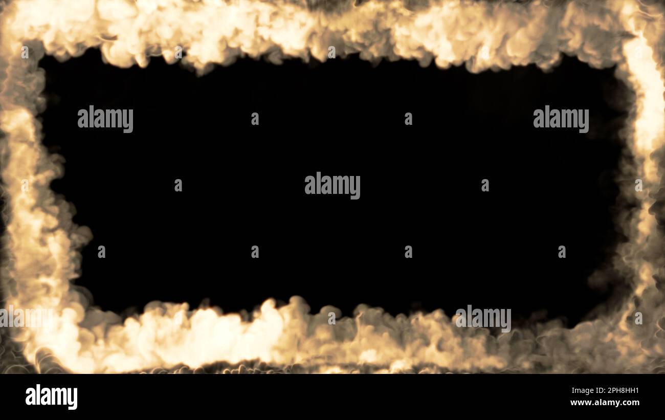lighting smoke square frame, isolated - object 3D illustration Stock ...