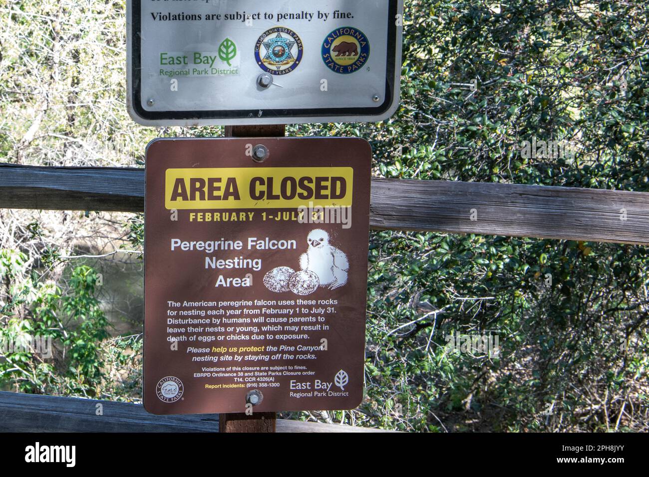 A sign in Contra Costa county in a East Bay regional park warning ...