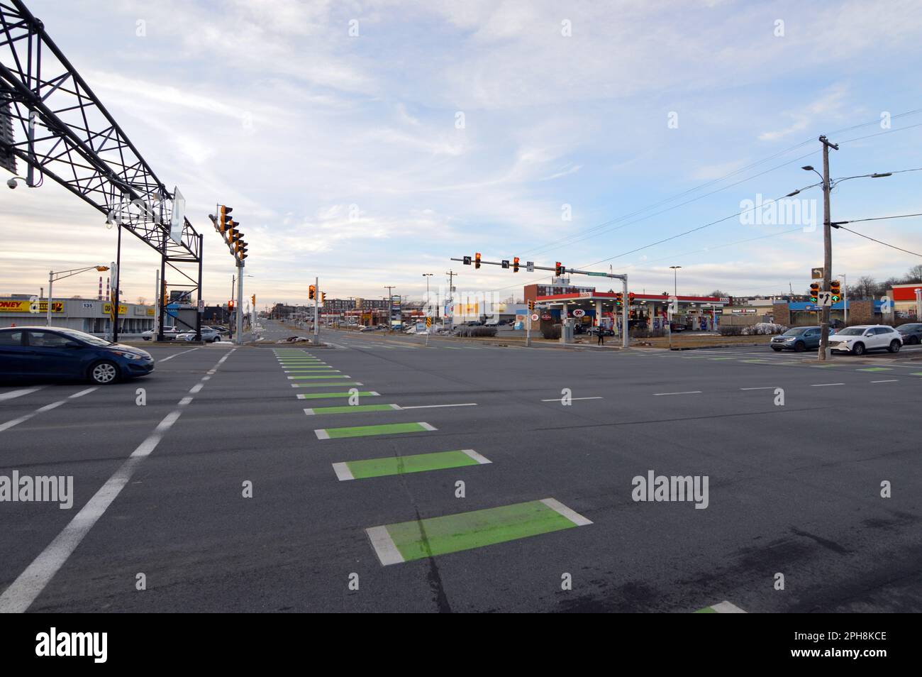 Bike lane at the intersection of Wyse Road and Nantucket Avenue at the Dartmouth end of the ...