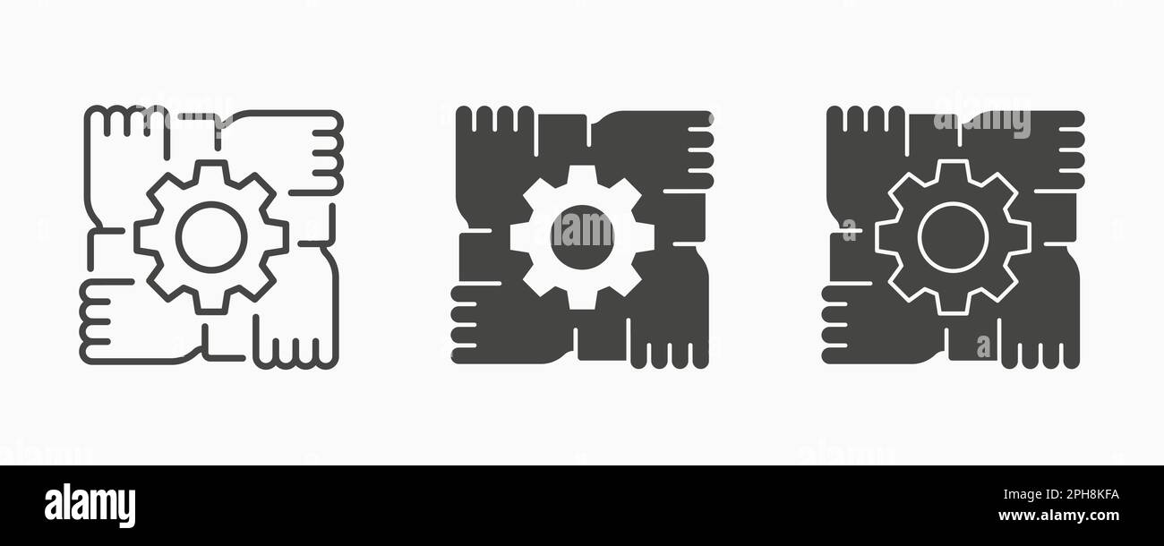 Partnership line icon. Symbol of friendship, support, community. Vector ...