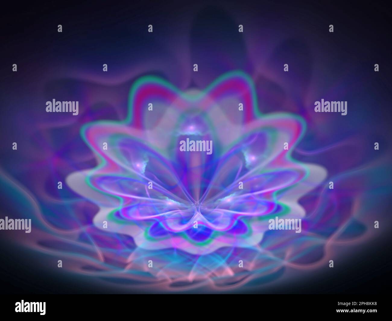 Abstract Fractal Flower Design Inspired By Recent Aurora borealis ...