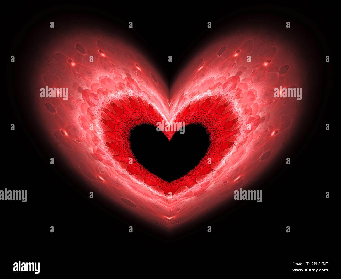 Abstract Flame Fractal Heart Design Stock Photo - Alamy