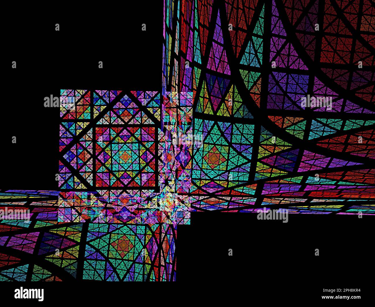 Fractal Stained Glass Design Stock Photo - Alamy