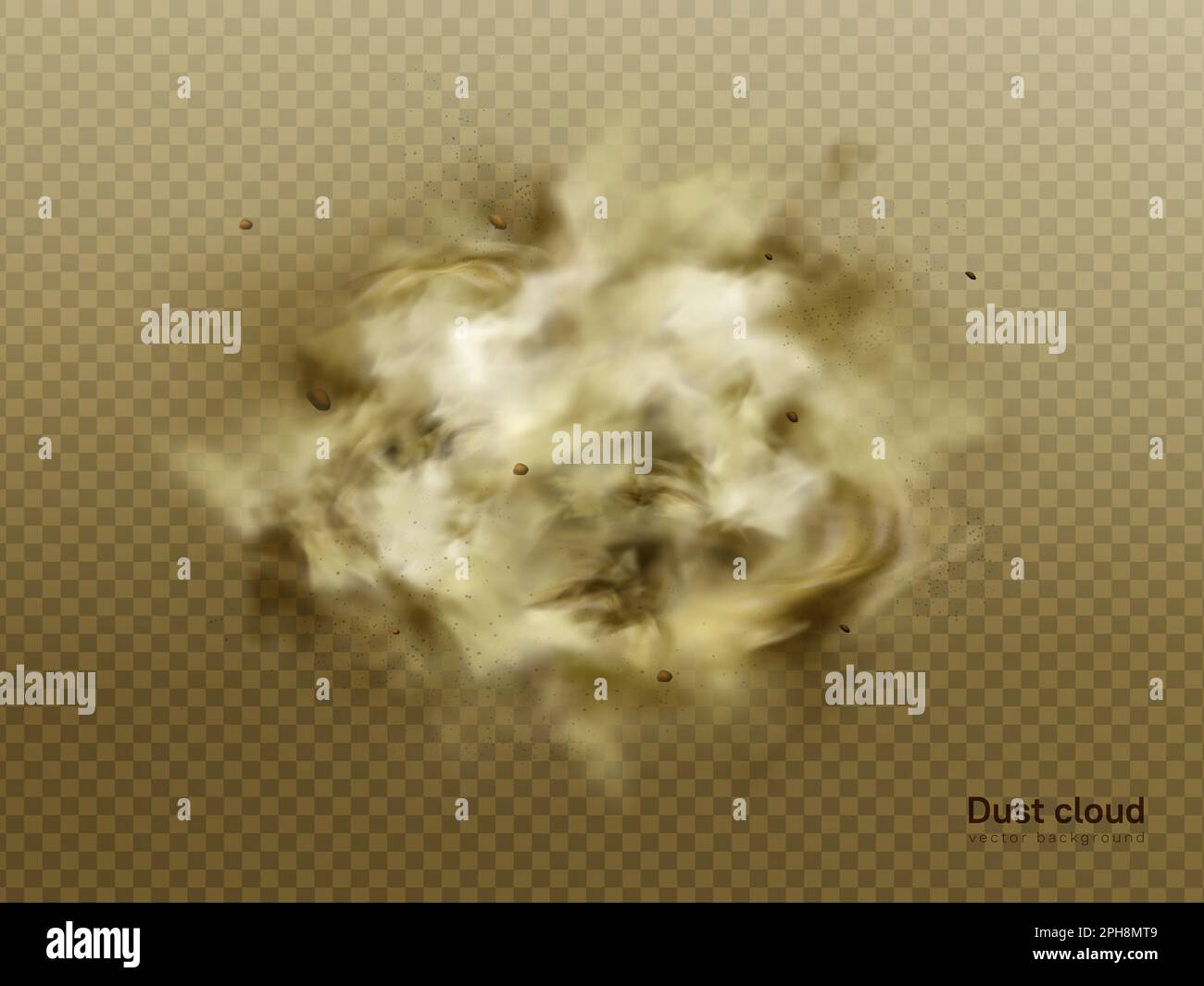 Desert sandstorm, brown dusty cloud or dry sand flying with gust of ...