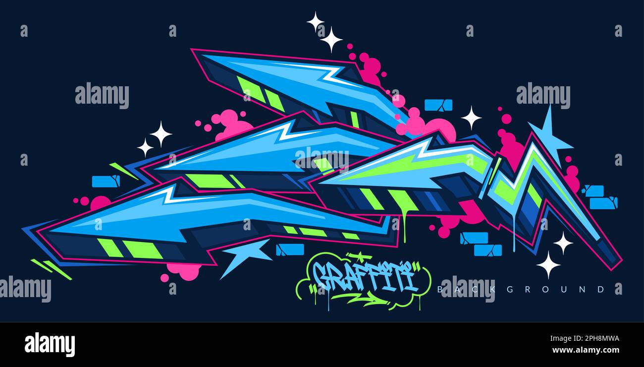 Trendy Colorful Abstract Urban Street Art Graffiti Style Arrows Vector ...