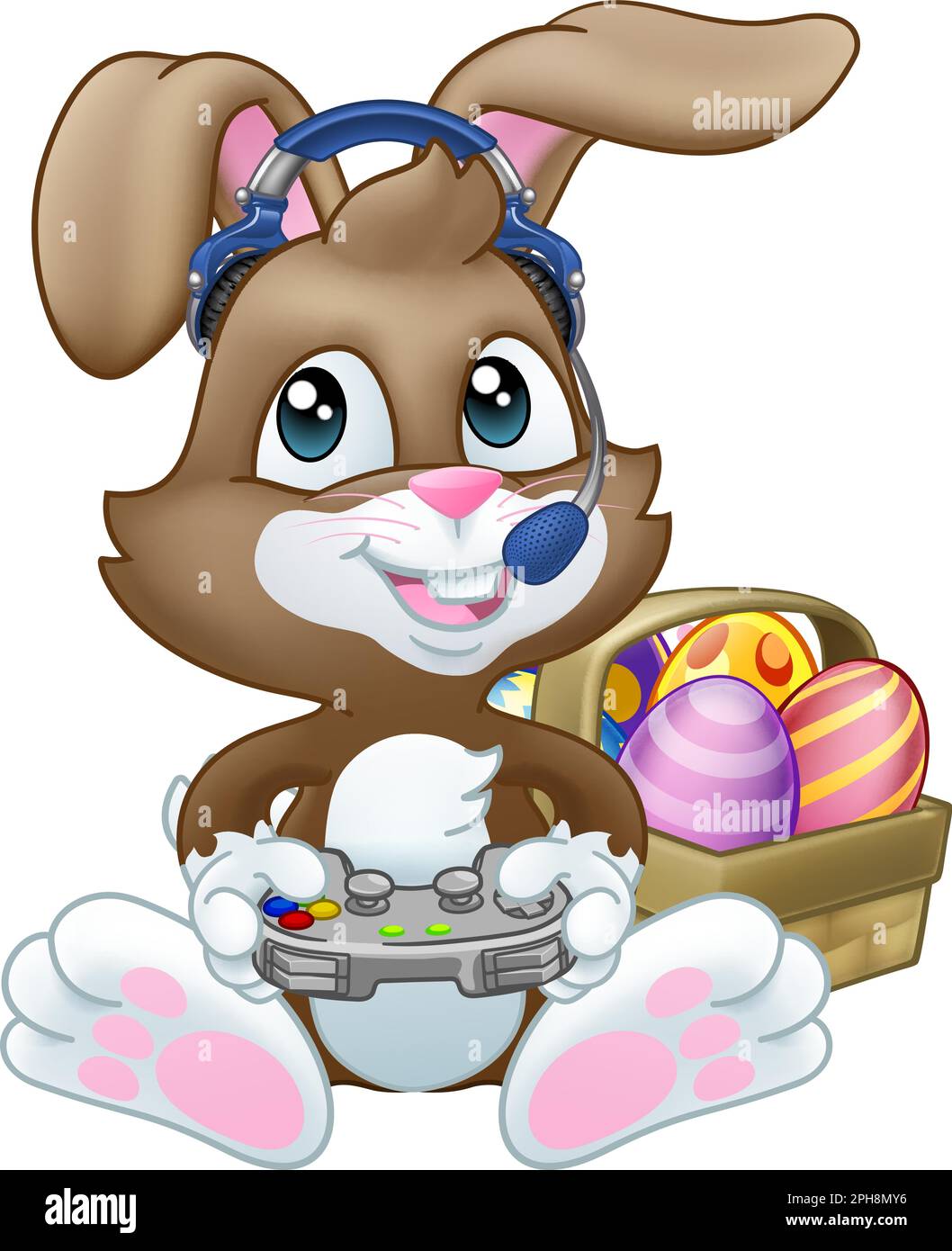 Easter Bunny Gamer Video Game Player Controller Stock Vector Image ...