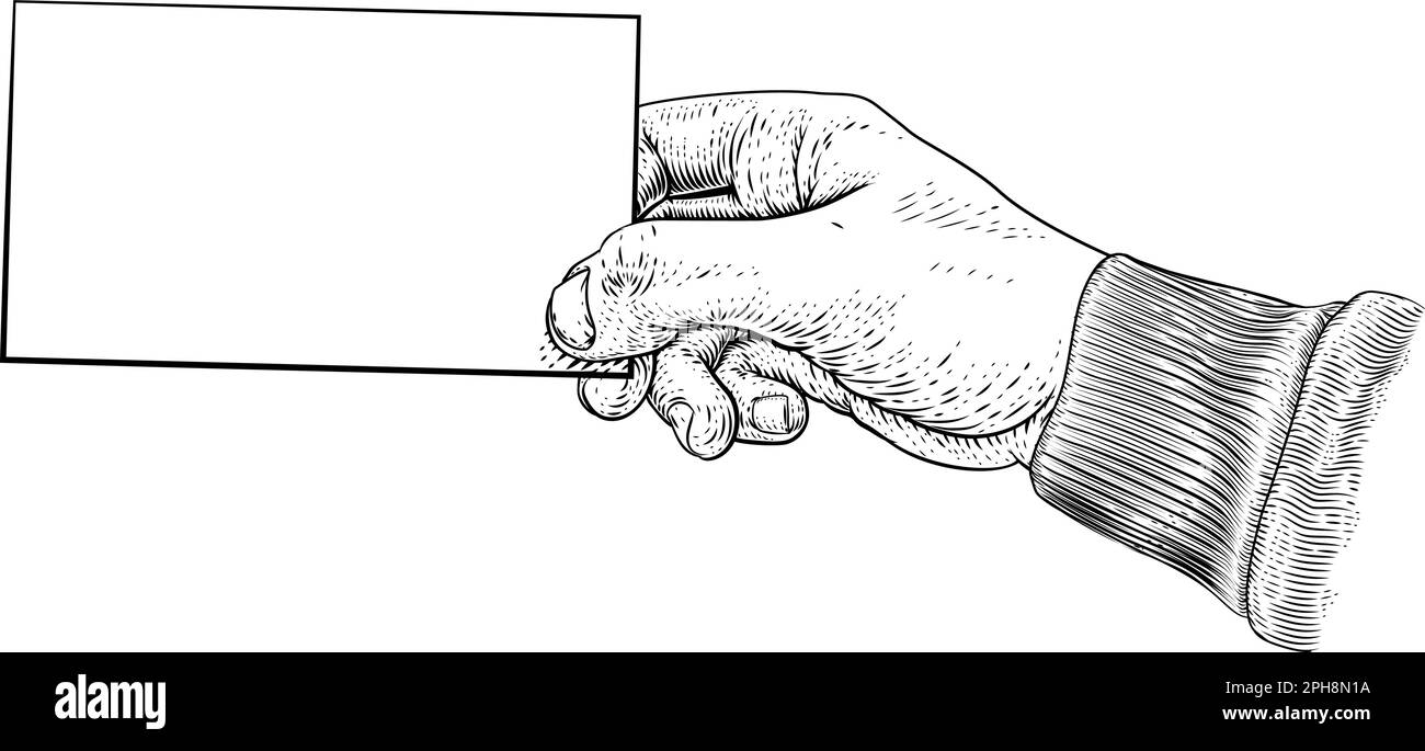 Hand Holding Business Card Letter Message Flyer Stock Vector Image ...