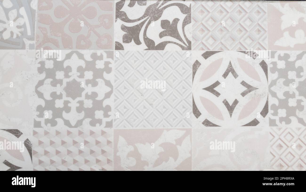 ceramic tiles watercolor style seamless colorful patchwork Azulejo tile ...