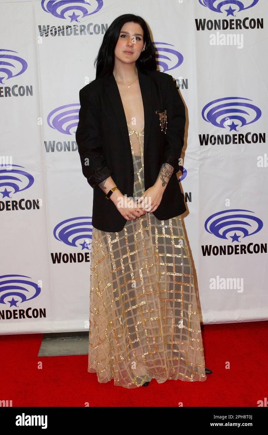 Arryn Zech arrives at the press room for "Justice League x RWBY: Super Heroes & Huntsman, Part ...