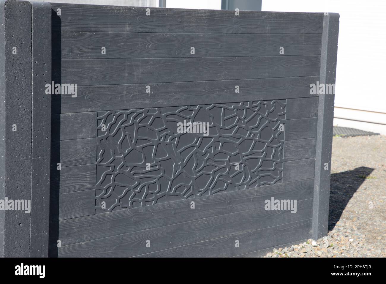aluminium fence modern barrier grey wall house protect view home garden ...