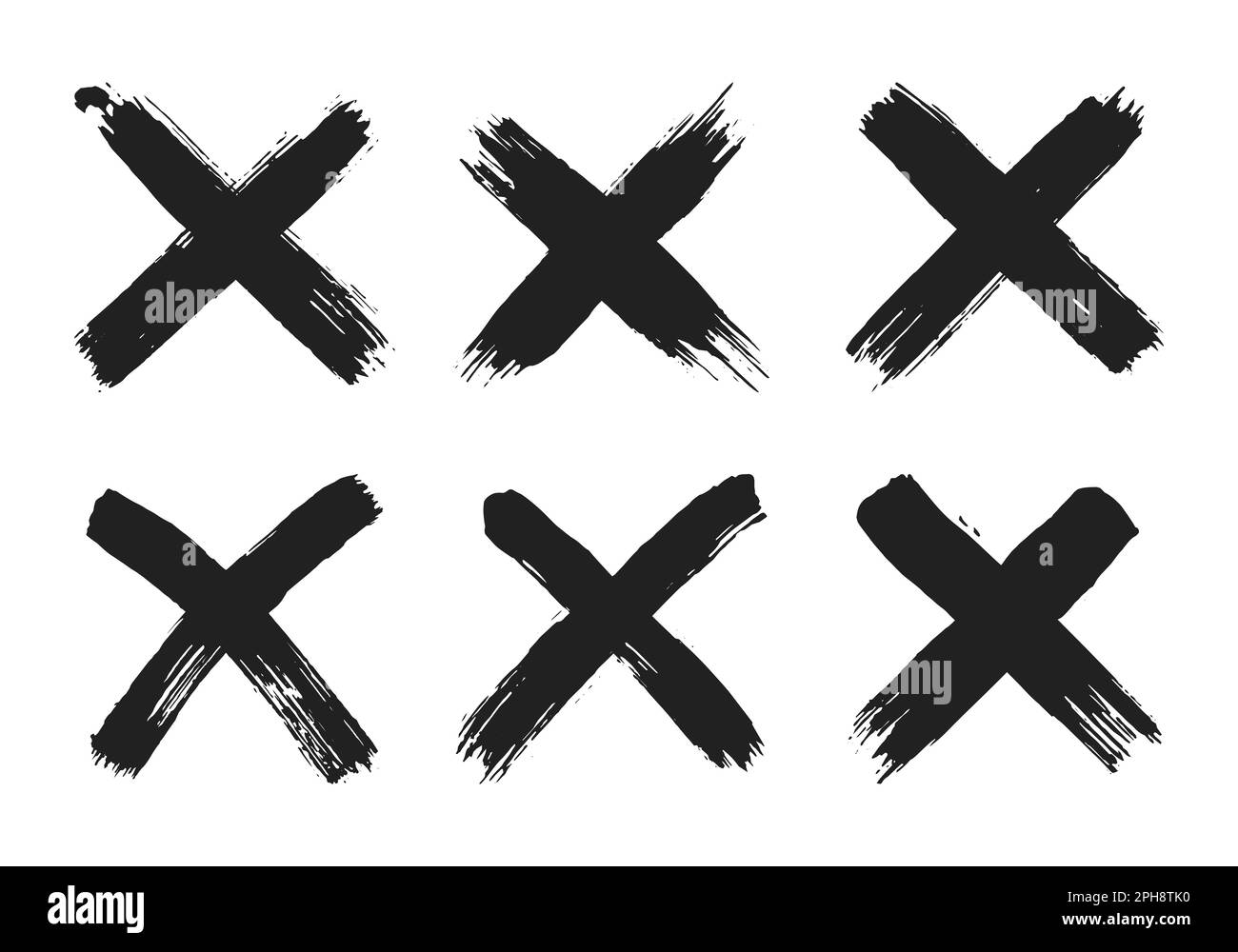 Dirty grunge hand drawn with brush strokes cross x vector illustration ...