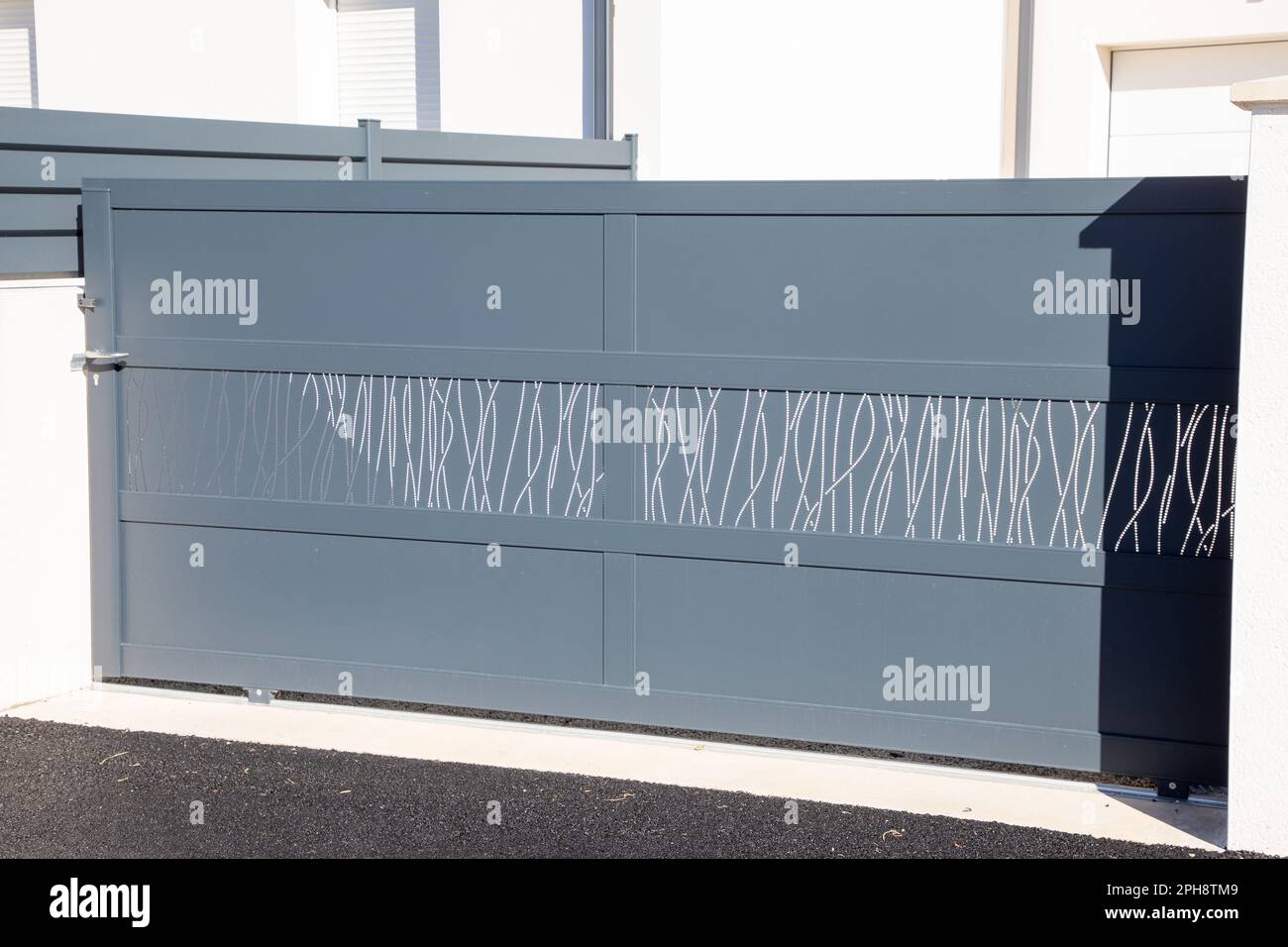 door high grey modern steel double gate aluminum portal of home suburbs ...