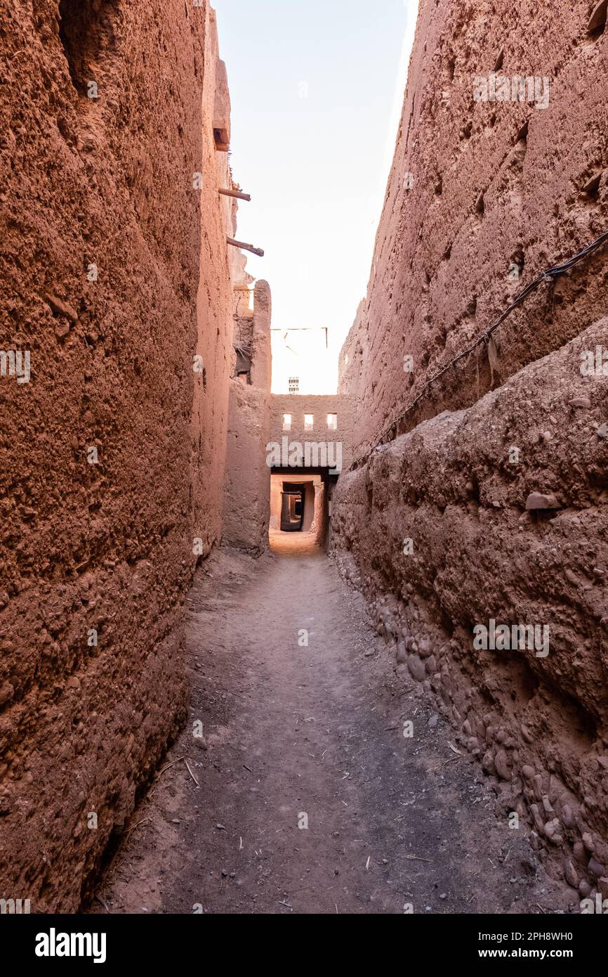 An alley in a semi deserted barbarian village in the atlas mountains ...