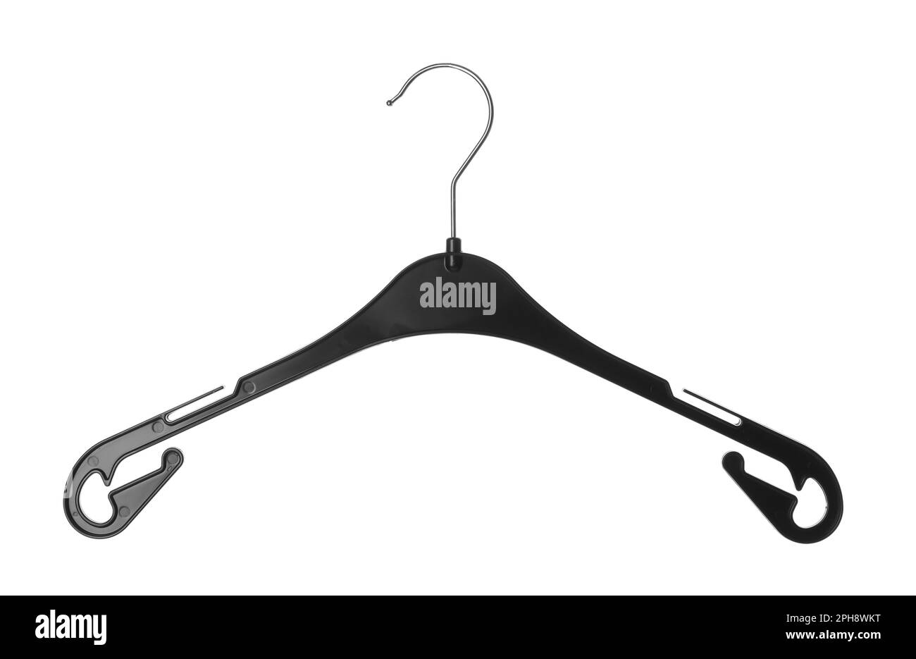Empty hanger on white background. Wardrobe accessory Stock Photo - Alamy