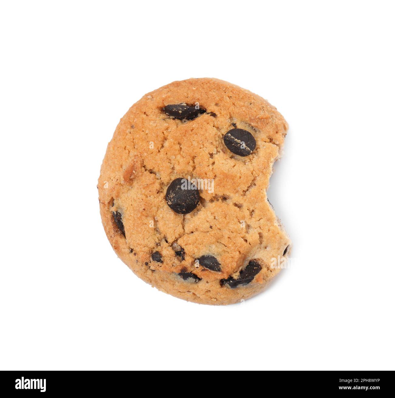 Bitten chocolate chip cookie isolated on white Stock Photo - Alamy